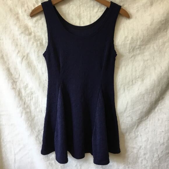 other | Dresses | Navy Blue Heart Shape Detail Sleeveless Dress | Poshmark